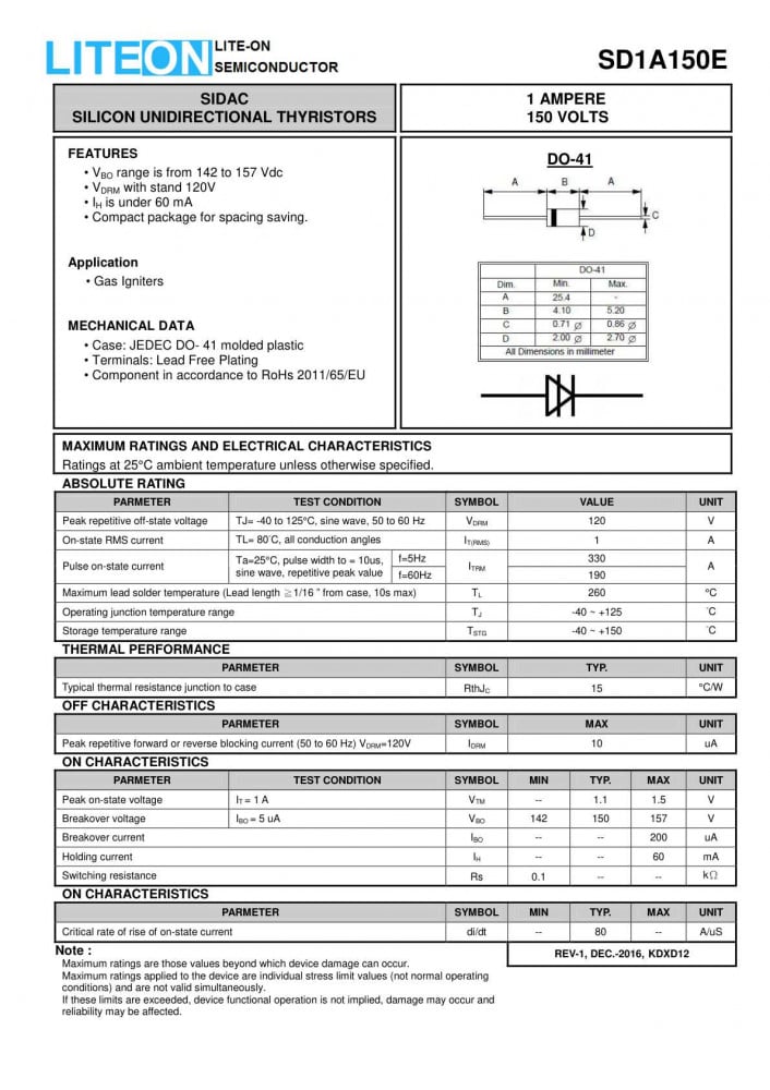SD1A150E datasheet page 1