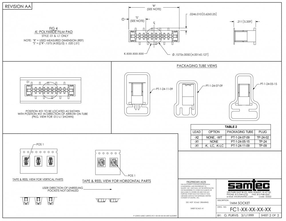 Samtec FC1 technical document page 2