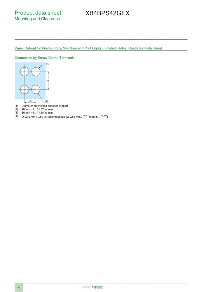 XB4BPS42GEX technical document page 4