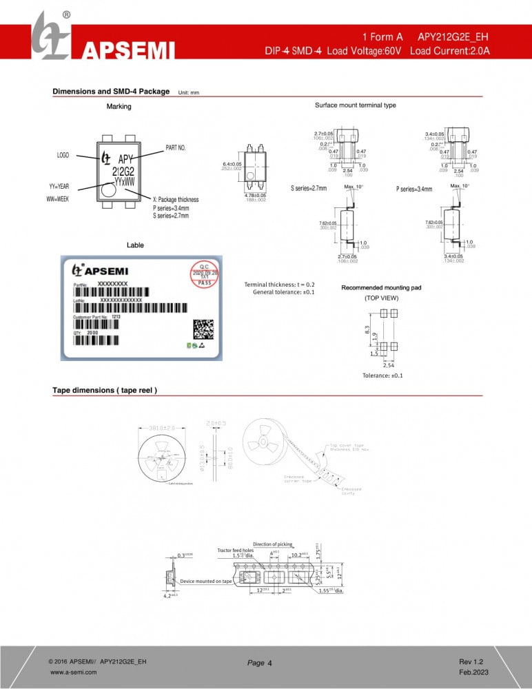 APY212G2EH datasheet page 4