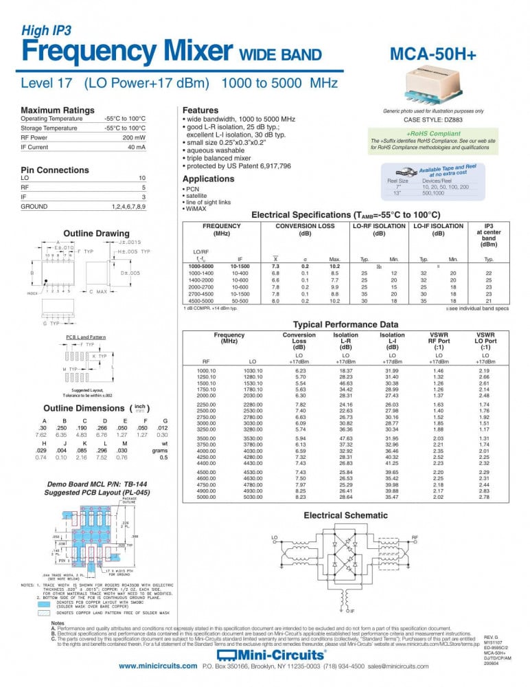 MCA-50H+ datasheet page 1