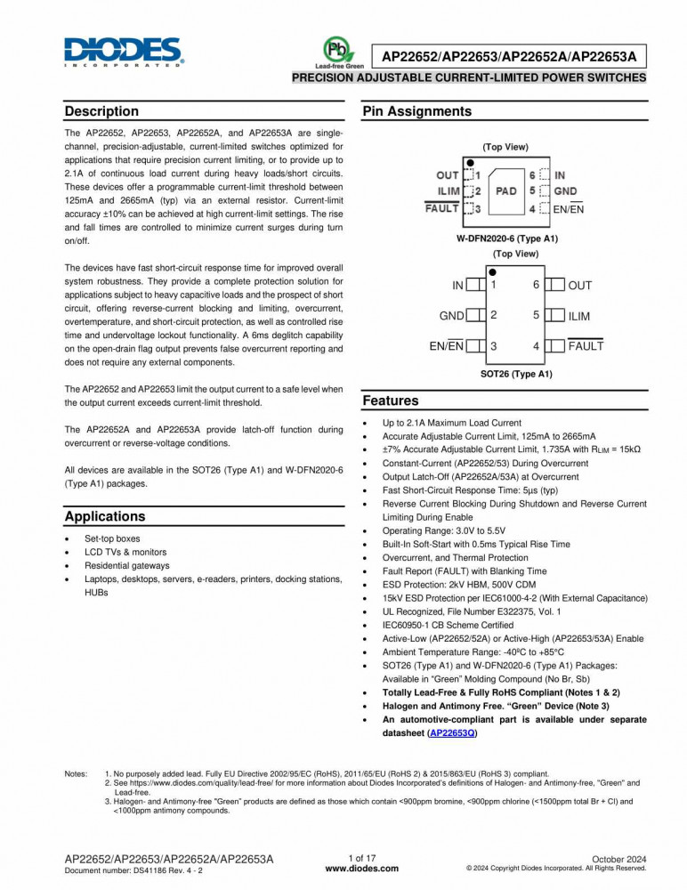 AP22653W6-7 datasheet page 1