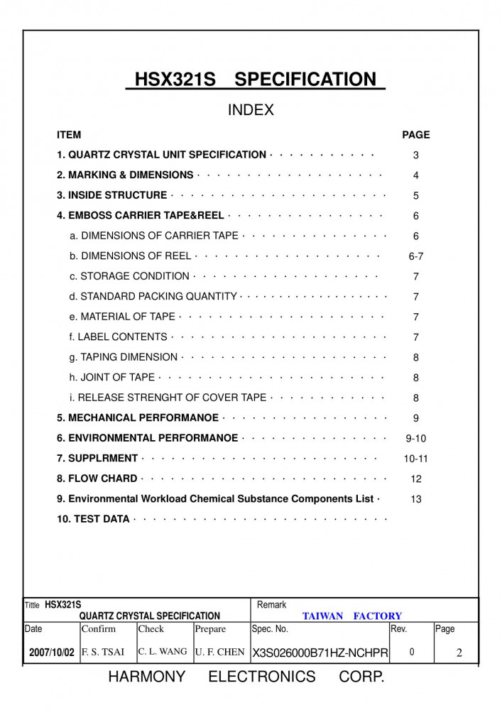 HELE HSX321S specification page 2