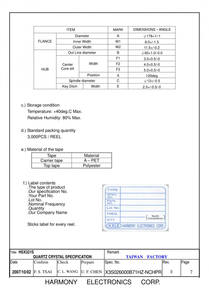 HELE HSX321S specification page 7