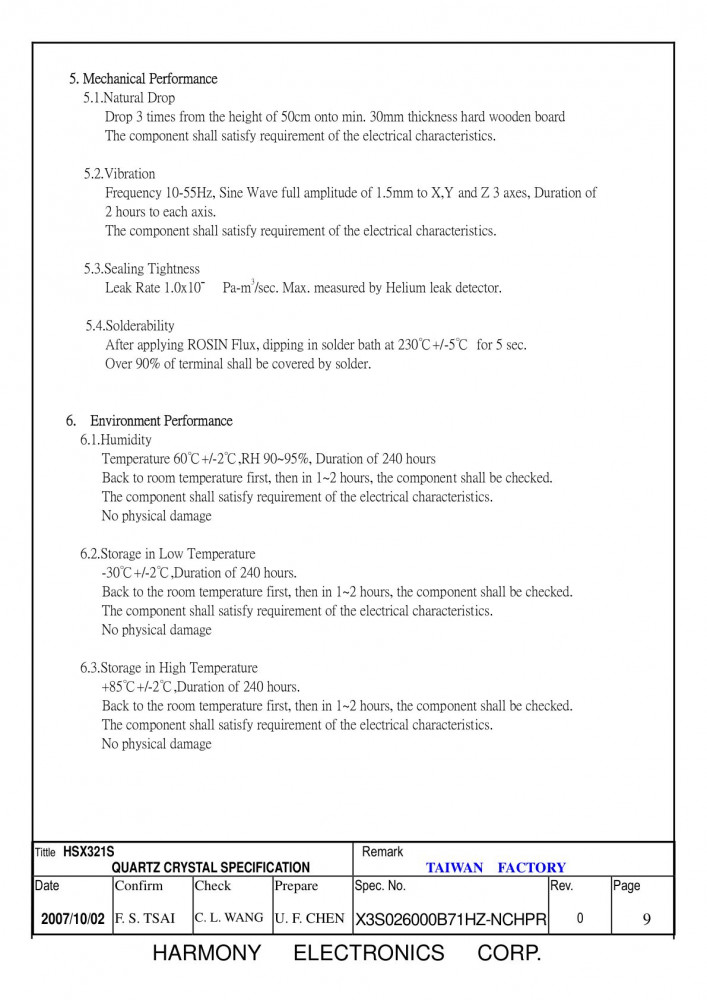 HELE HSX321S specification page 9