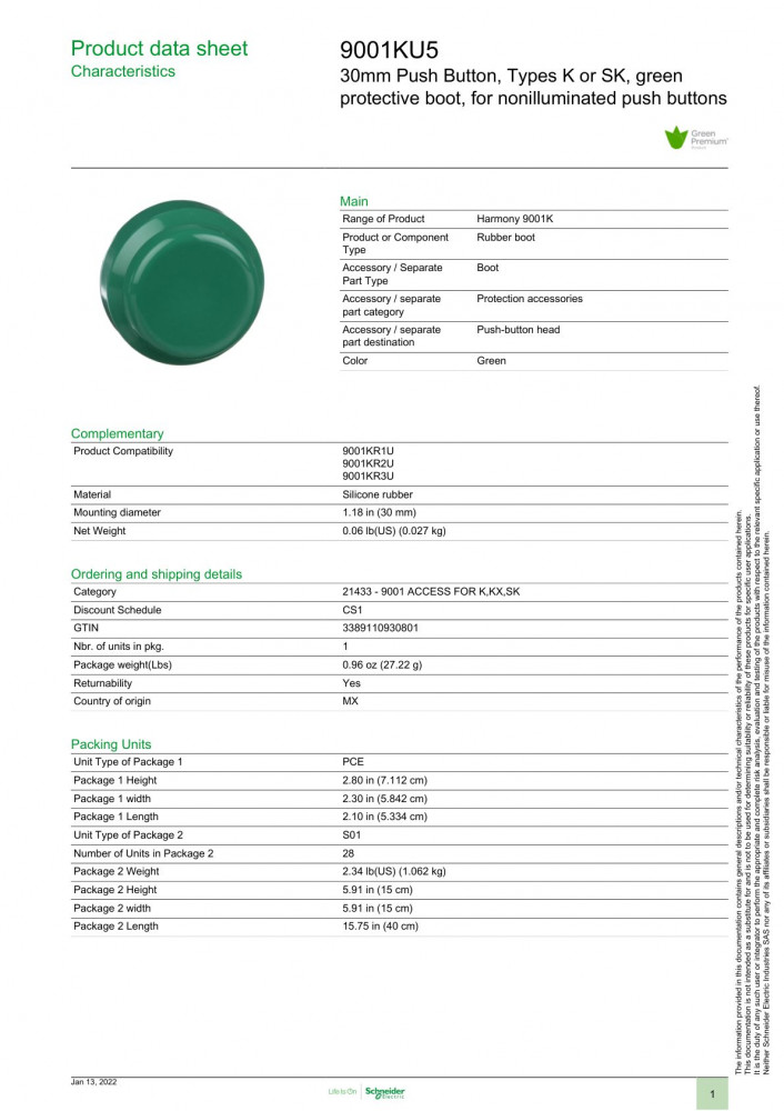 9001KU5 technical document page 1