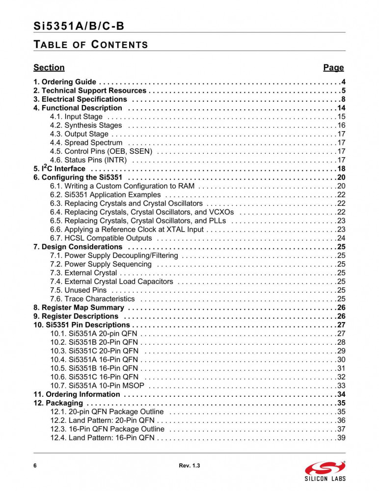 SI5351 datasheet page 6