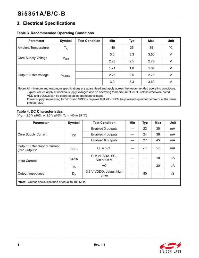 SI5351 datasheet page 8