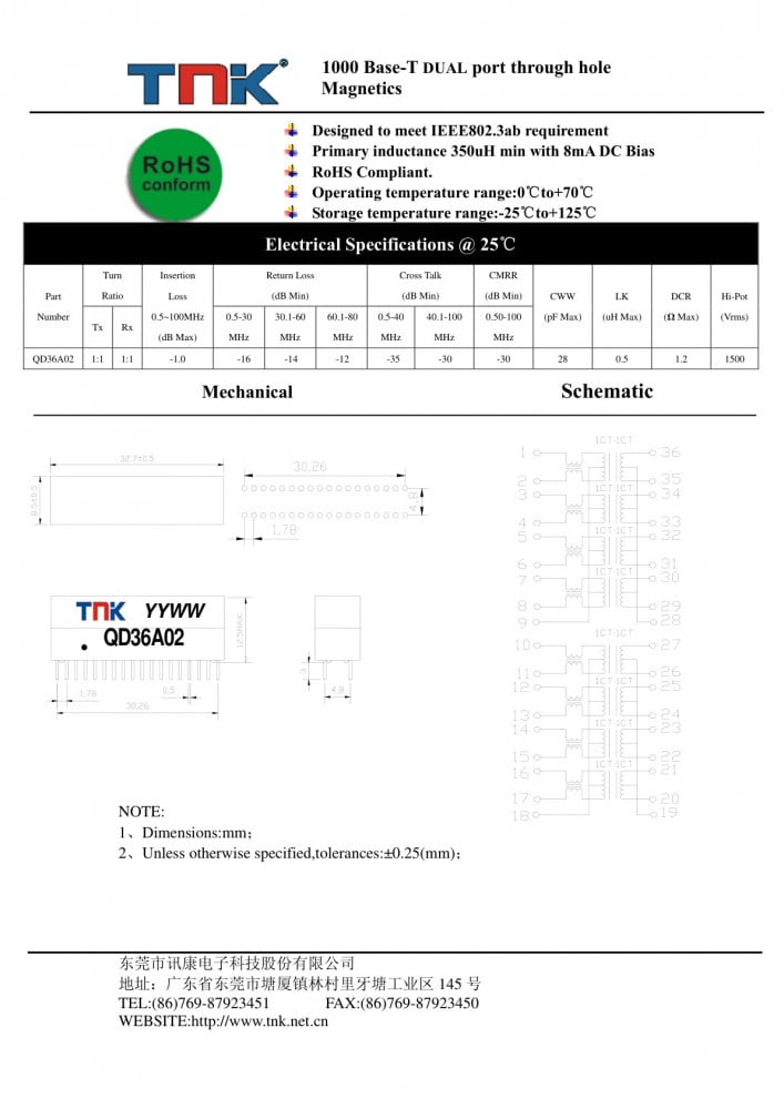 TNK QD36A02 datasheet page