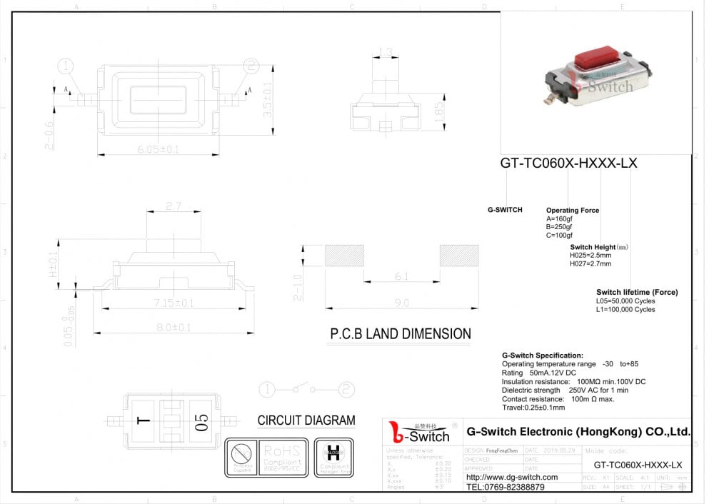 G-Switch GT-TC060B-H027-L1 technical drawing