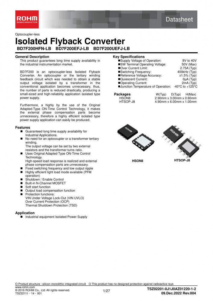 BD7F200EFJ-LB technical document page 1