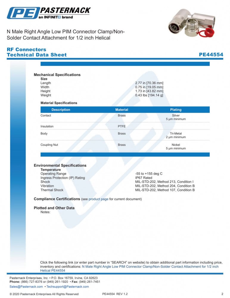 PE44554 datasheet page 2