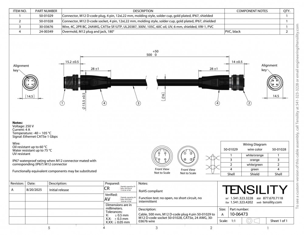 Tensility International 10-06473 product drawing