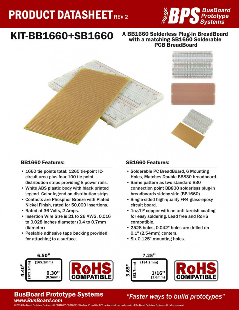 KIT-BB1660+SB1660 technical document image, page 1
