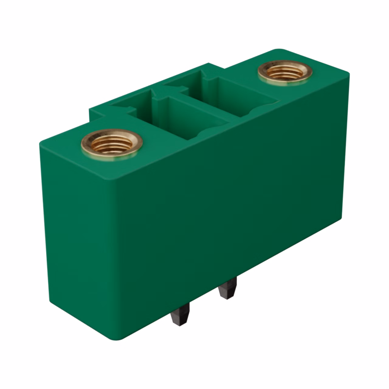 3.81mm Pitch Eurostyle Vertical PCB Header, with Threaded Retention Inserts, Green Housing, 2 Circuits for sale