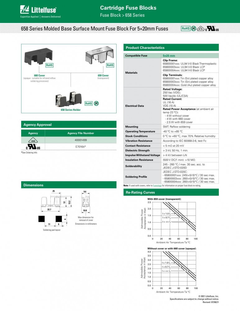 Littelfuse 658 Series technical documentation page 1