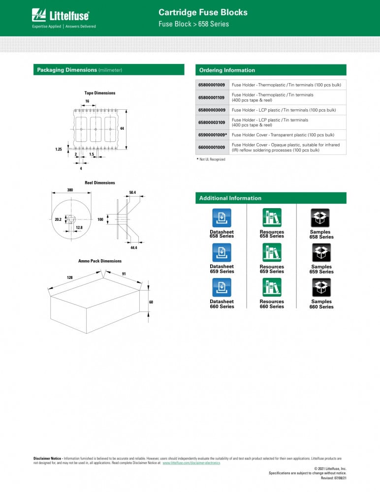 Littelfuse 658 Series technical documentation page 2