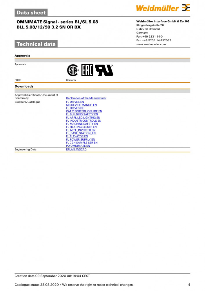 WEIDMULLER 1623040000 technical document page 4