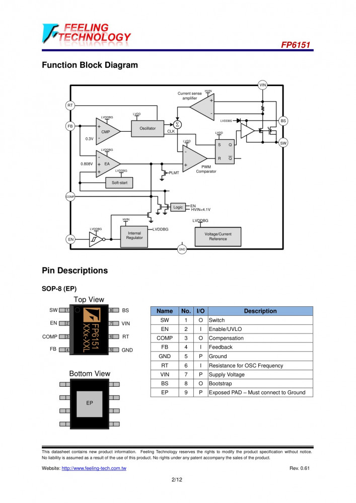 FP6151XR-G1 datasheet page 2