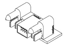 2.54mm, 5.50mm Pitch EXTreme Ten60Power Right-Angle Plug Assembly with Guide Pins, 8 DC Circuits, 32 Signal Circuits, 8 DC Power Circuits