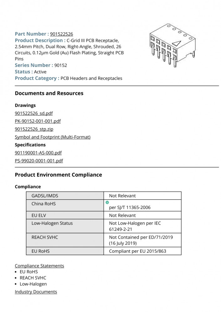MOLEX 901522526 technical document image 1