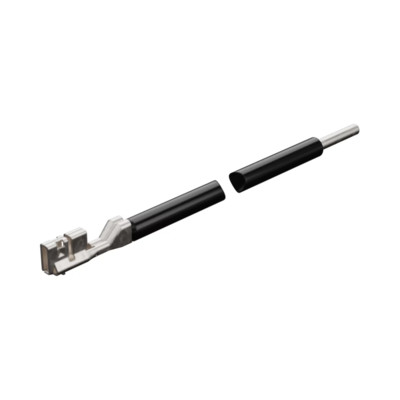 Pre-Crimped Lead Micro-One Female-to-Pigtail, Matte Tin Plating, 75.00mm  Length, 22 AWG, Black for sale