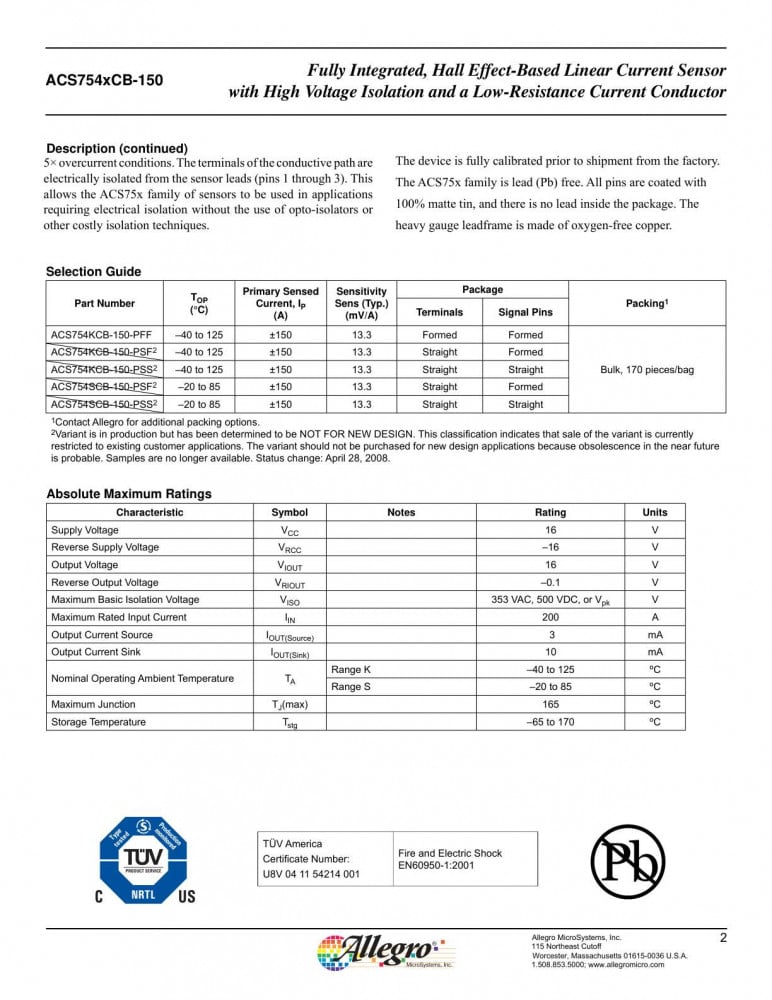 ACS754 datasheet page 2