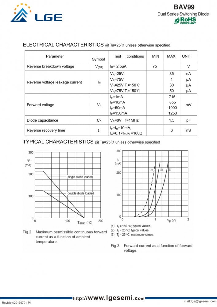 LGE BAV99 datasheet page 2
