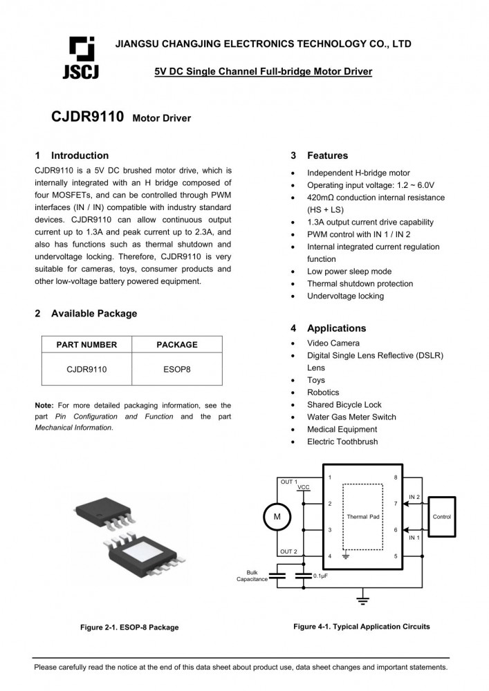 CJDR9110 datasheet page 1
