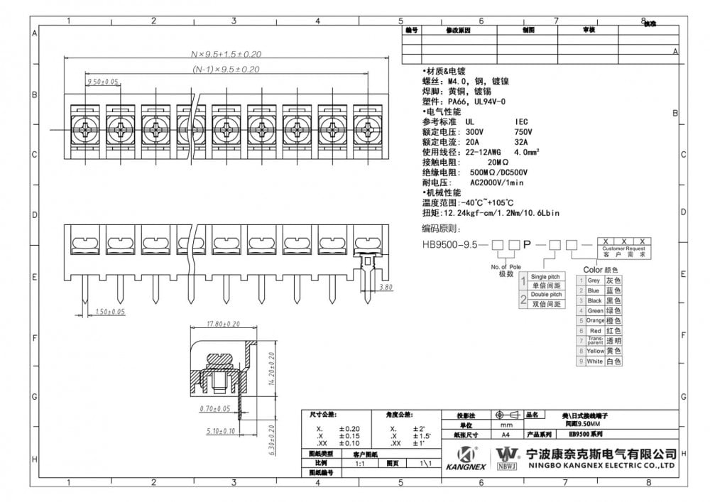 HB9500-9.5-14P-13-00A product document