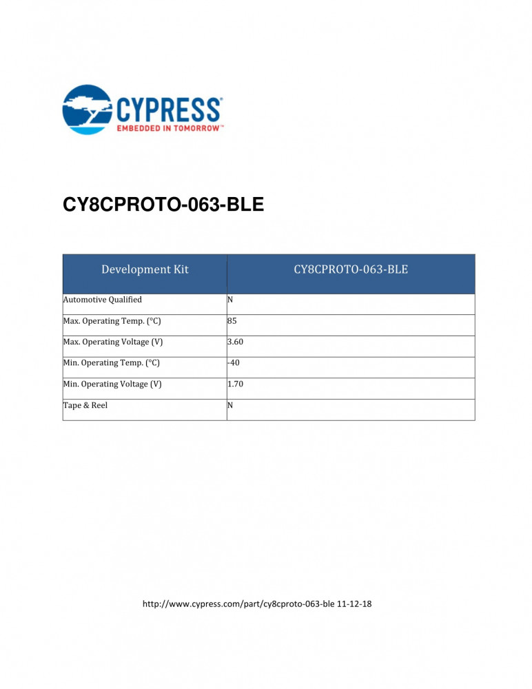 CY8CPROTO-063-BLE technical document preview