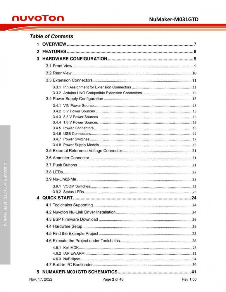 NuMaker-M031GTD manual page 2