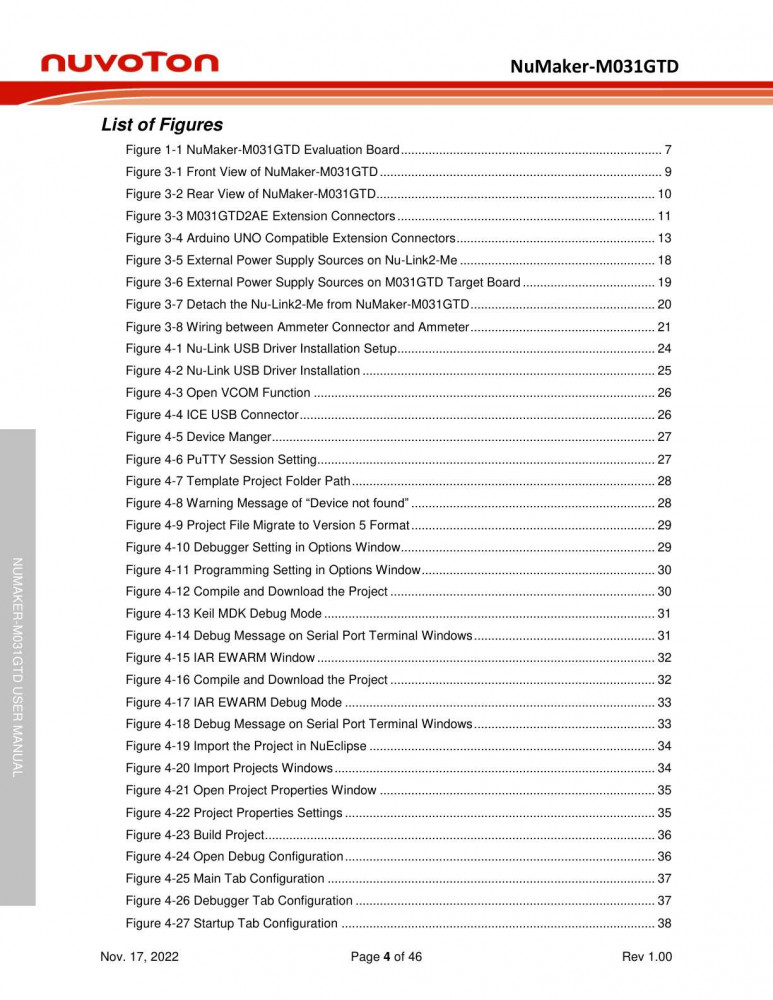 NuMaker-M031GTD manual page 4
