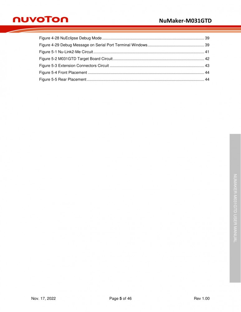 NuMaker-M031GTD manual page 5