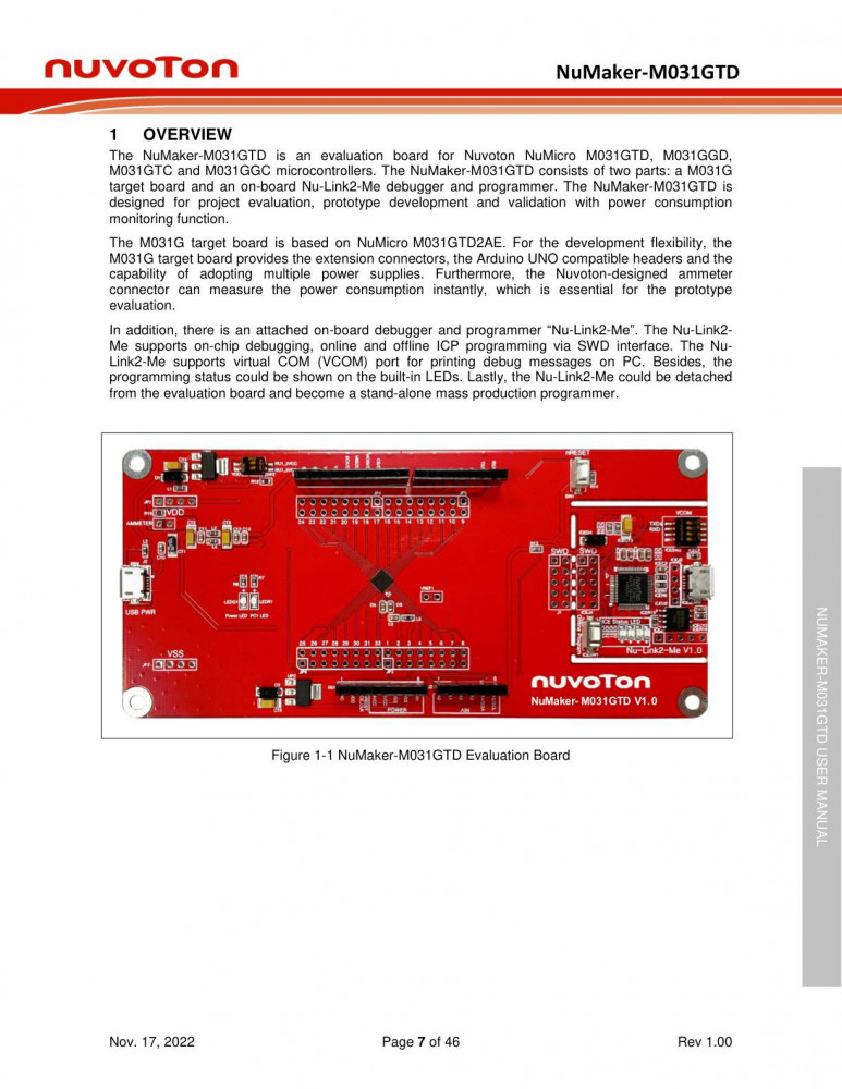 NuMaker-M031GTD manual page 7