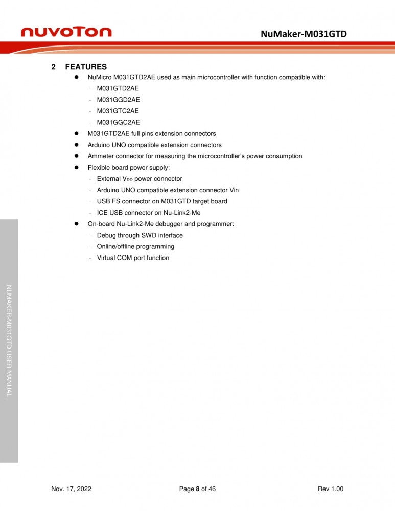NuMaker-M031GTD manual page 8