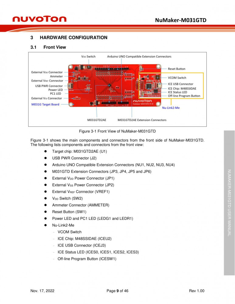 NuMaker-M031GTD manual page 9