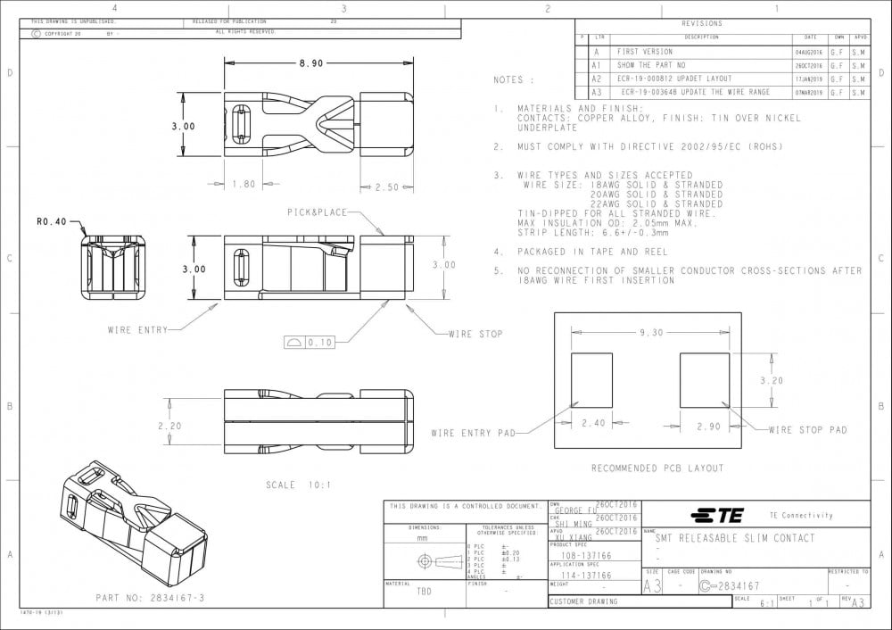 TE Connectivity drawing preview for 2834167-3