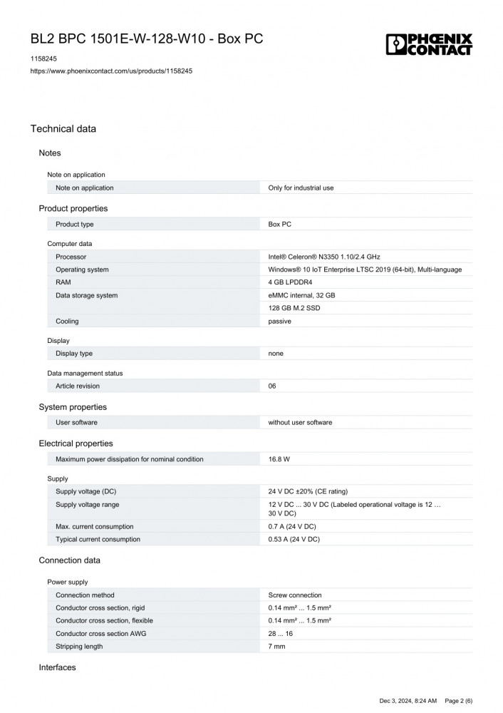 Phoenix Contact 1158245 document page 2