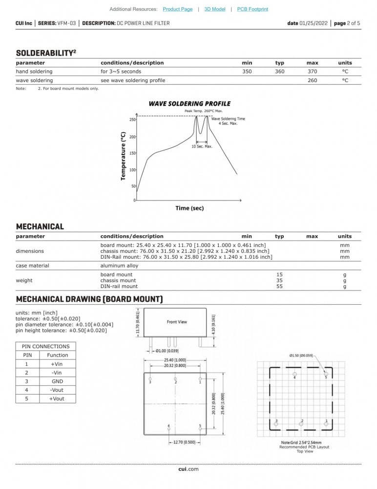 CUI VFM-03-DIN datasheet page 2