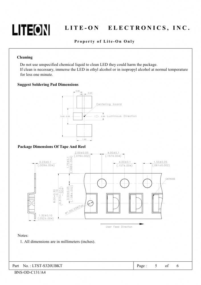 LTST-S320UBKT datasheet page 5