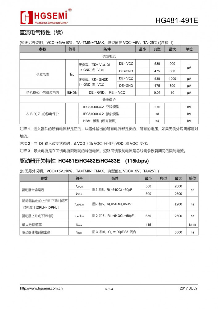 HG487E datasheet page 6