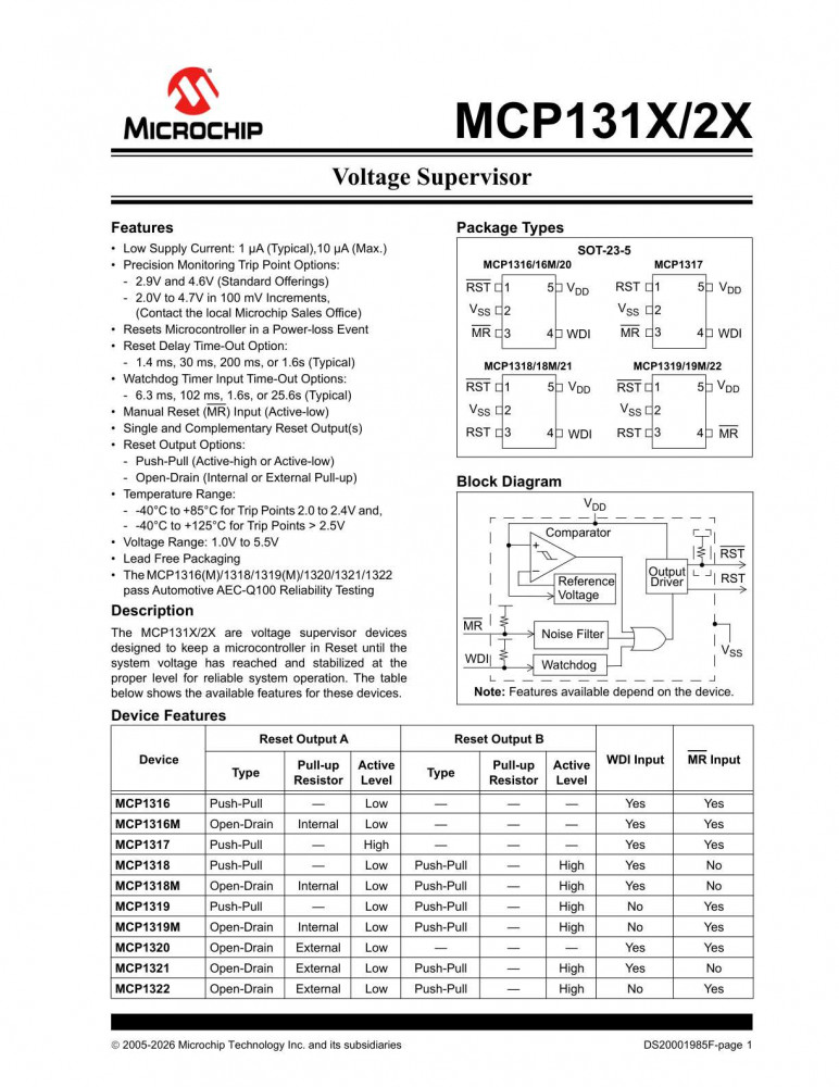 MCP1318 document page 1
