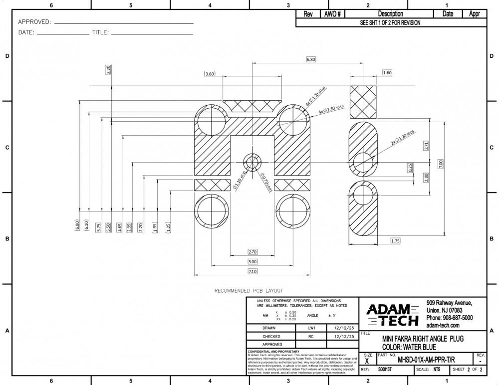 ADAM TECH MHSD-01X-AM-PPR-T/R product drawing, page 2