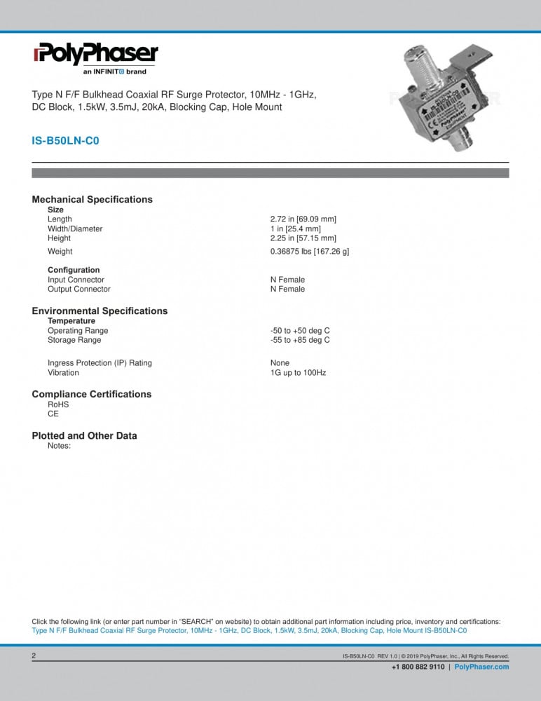 IS-B50LN-C0 technical document page 2