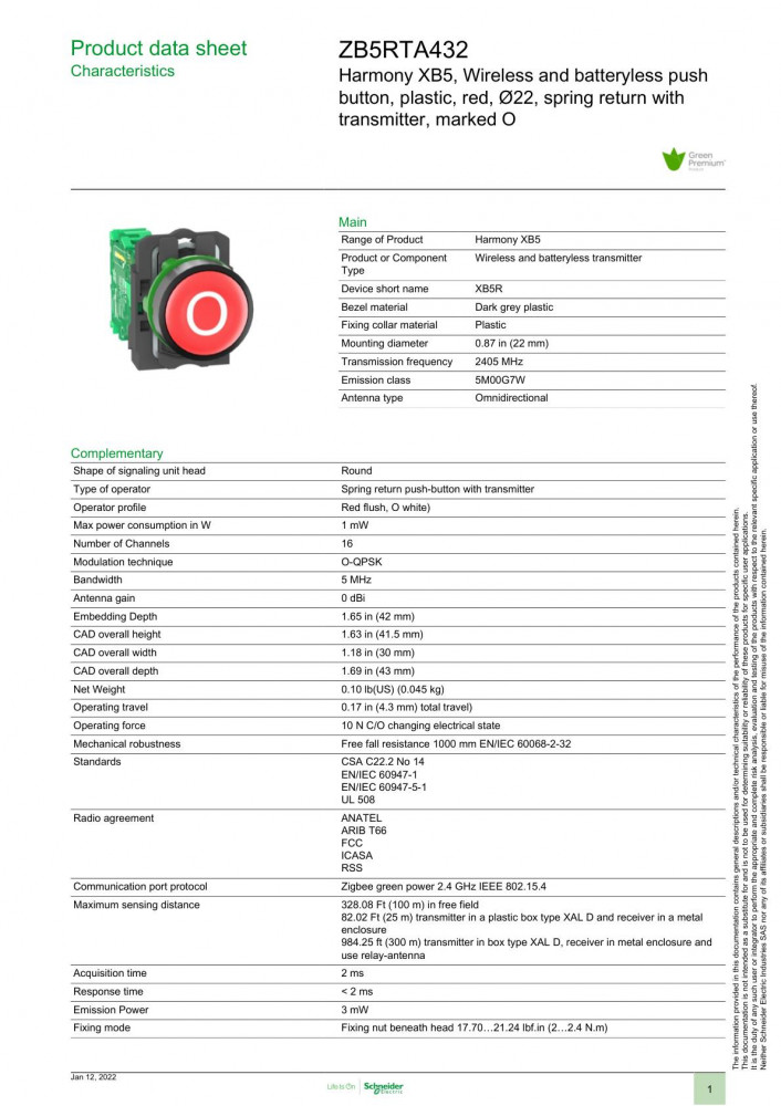 ZB5RTA432 technical document page 1