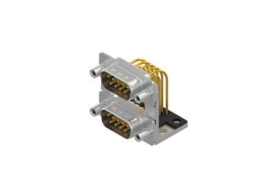 D-SUB Dual Port • Dual port 9-pos. / 9-pos. • Dual port plug upper / Plug bottom • Solder pin angled .750
