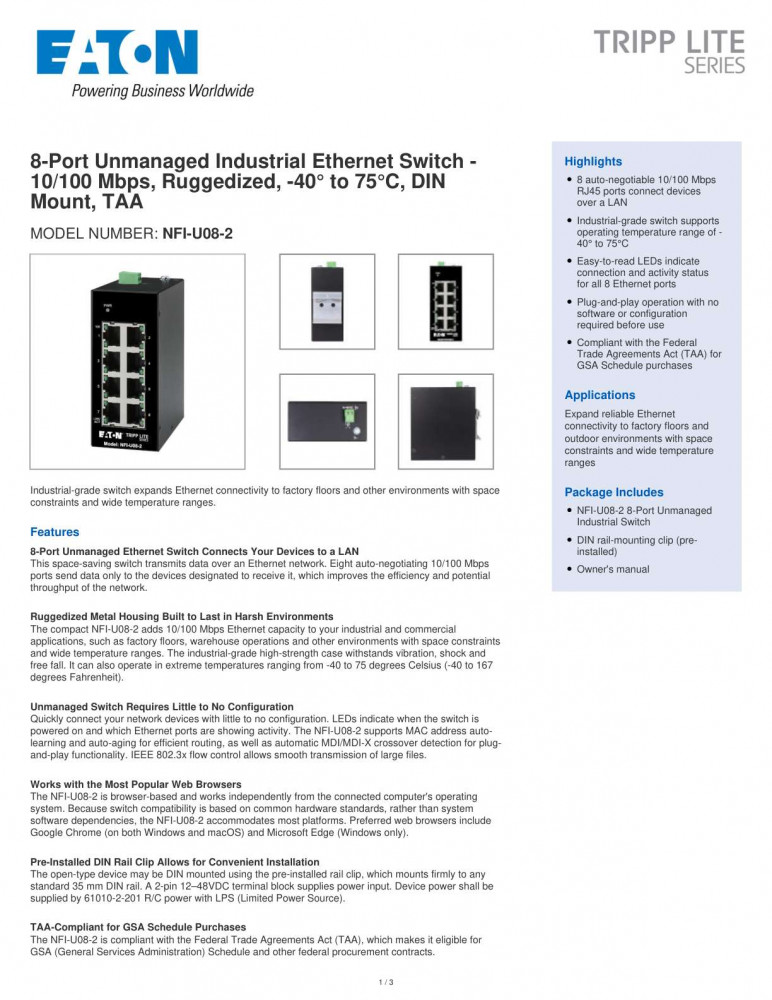NFI-U08-2 technical document page 1