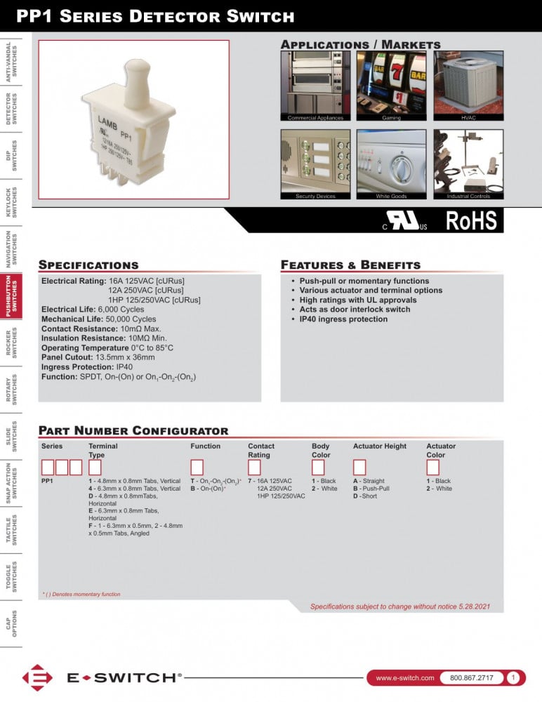 PP1 series technical document page 1