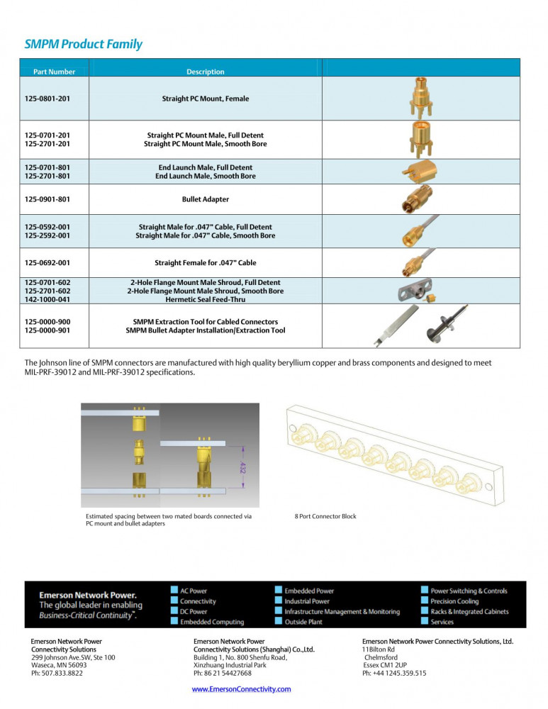 Johnson SMPM connector family documentation page 2